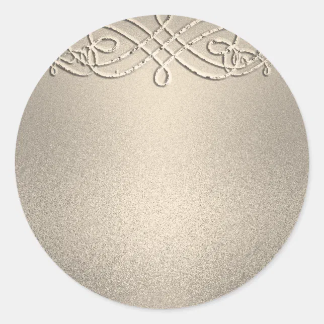 Gold Shimmer Glitter Look Background Classic Round Sticker | Zazzle