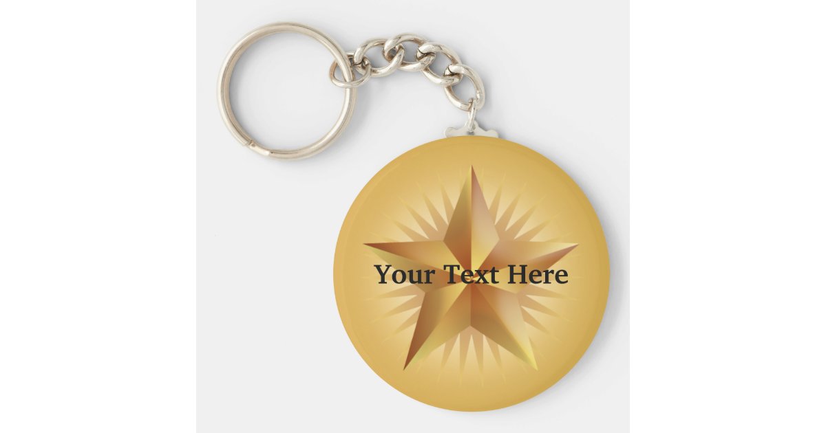 Gold Shining Star Keychain | Zazzle.com