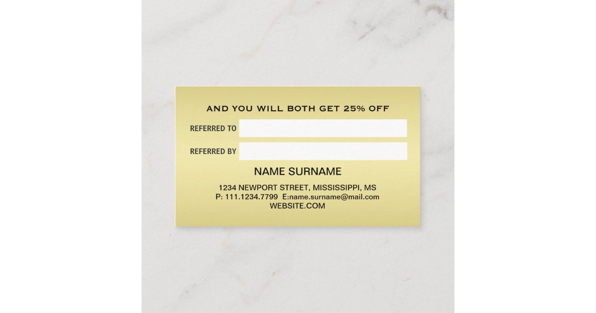 Gold Shiny Dog Paw on black background Referral Card | Zazzle