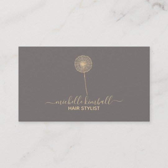 Gold Signature Dandelion Business Card | Zazzle.com