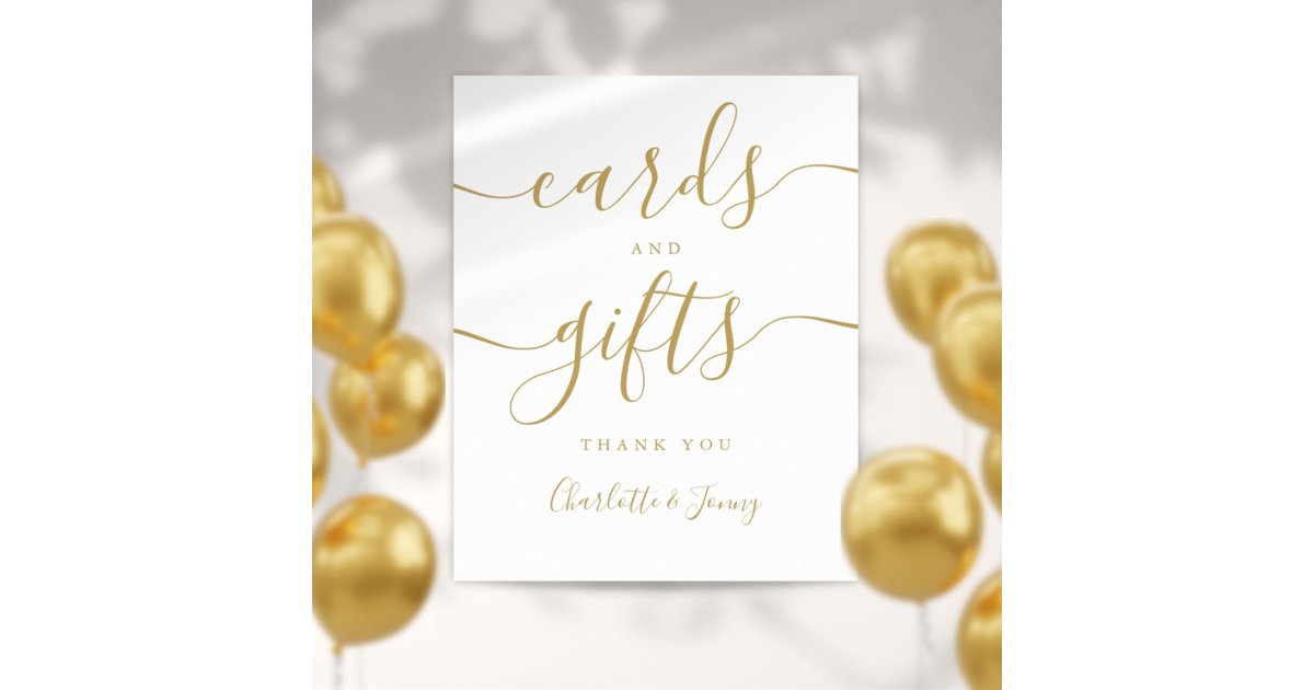 Gold Signature Script Cards And Gifts Sign | Zazzle