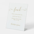 Gold Signature Script Food Menu Pedestal Sign | Zazzle