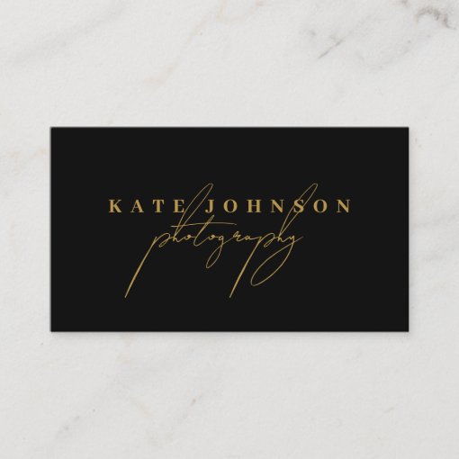 Gold Signature Script QR Code Social Media Business Card | Zazzle