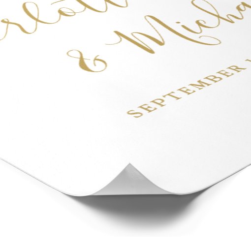 Gold Signature Script Wedding Welcome Sign | Zazzle