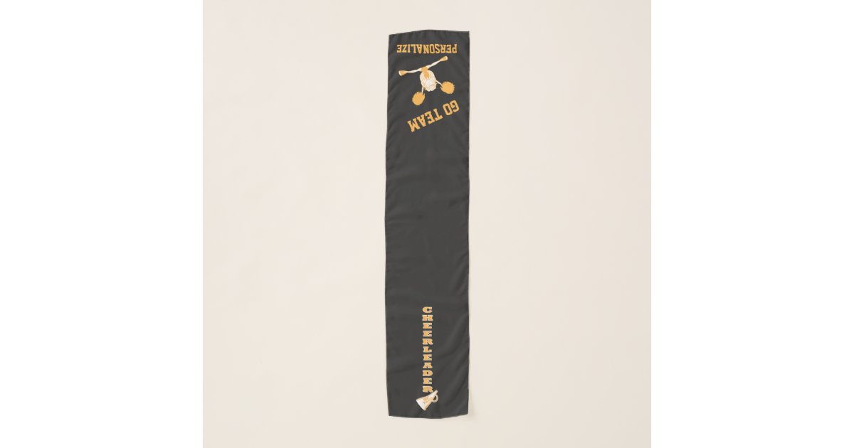 Gold Silhouette Cute Cheerleader Scarf | Zazzle