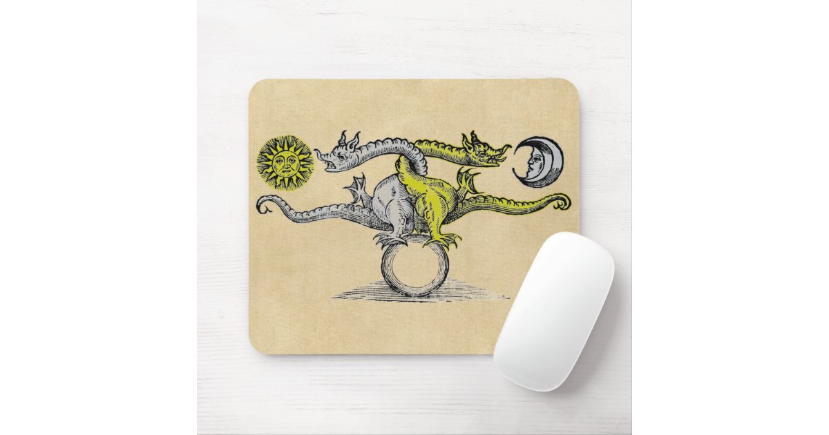 Gold & Silver Dragon Symbol Mouse Pad | Zazzle