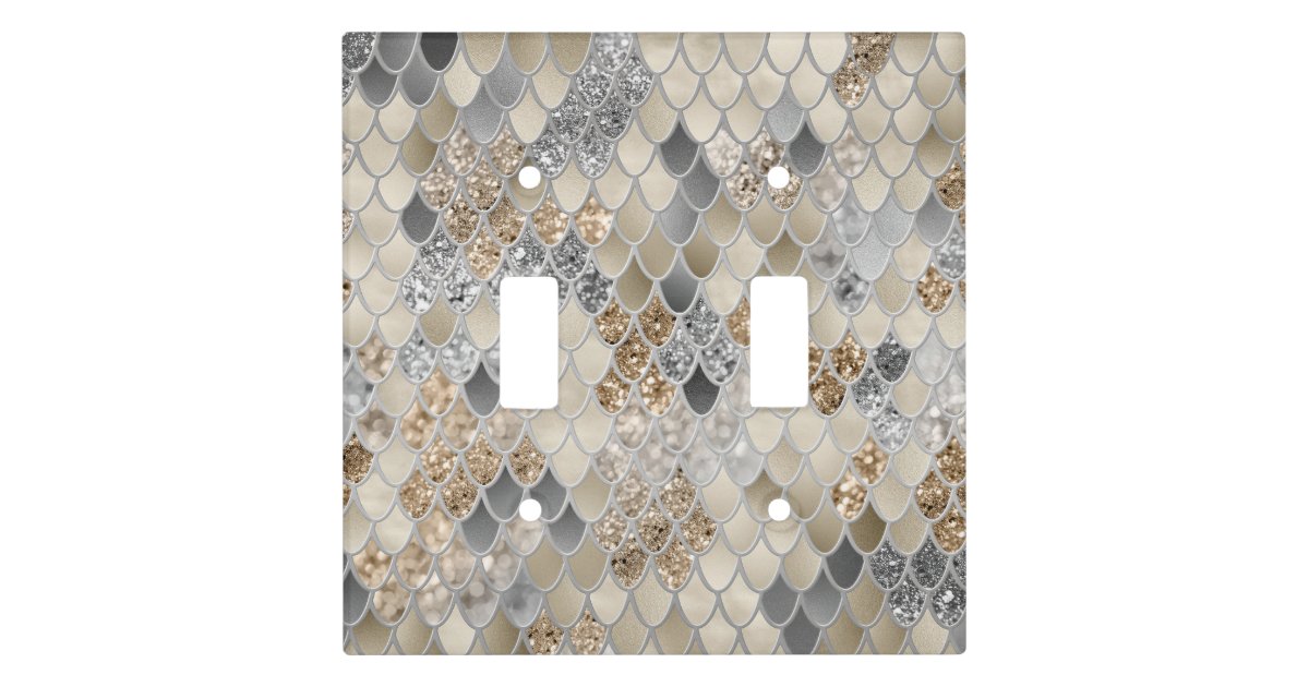 Gold Silver Gray Mermaid Scales Glam #1 Light Switch Cover | Zazzle