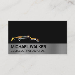 Gold Silver Modern Logo | Auto Services Business Card | Zazzle