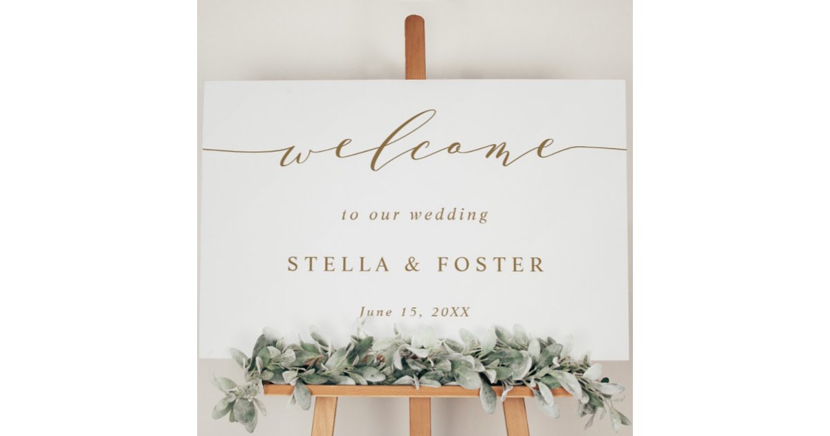 Gold Simple and Modern Wedding Welcome Sign | Zazzle