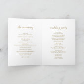 Gold simple elegant romantic script wedding program | Zazzle