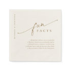 Gold Simple Modern Script Fun Facts Wedding Napkins | Zazzle