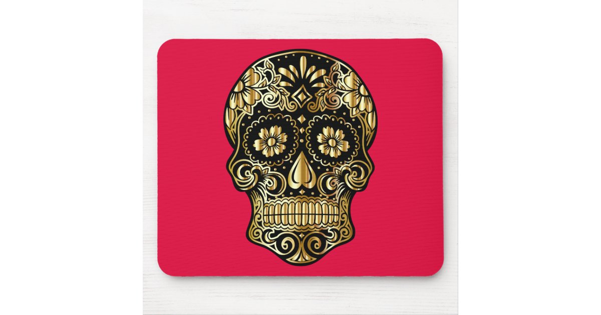 Gold Skull Mouse Pad | Zazzle