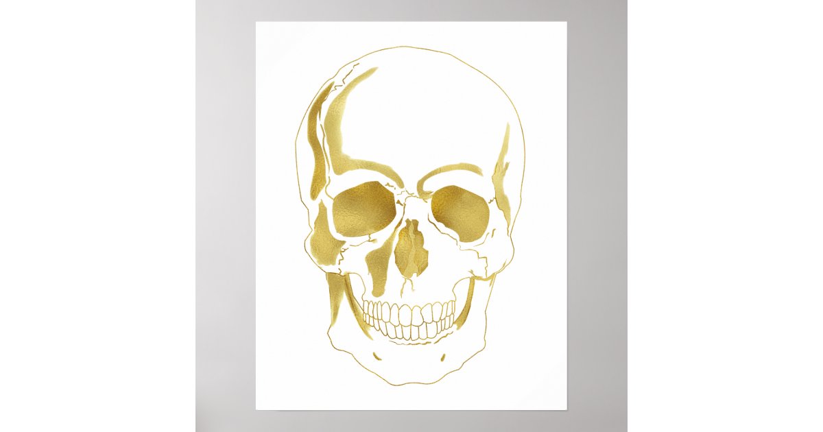 Gold Skull Poster | Zazzle