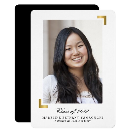 Gold Snapshot Graduation Announcement Photo Card | Zazzle.com