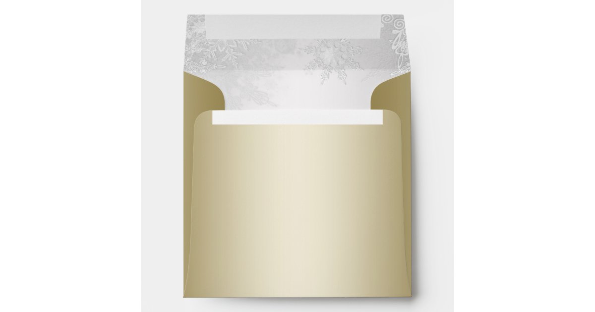 Gold Snowflake Christmas Envelopes | Zazzle