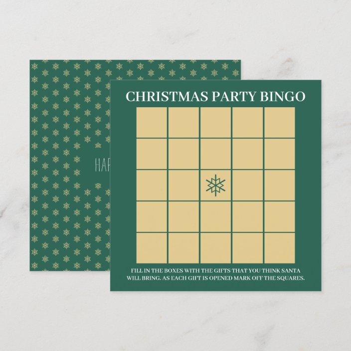 Gold Snowflakes, Christmas Party Bingo Invitation | Zazzle.com