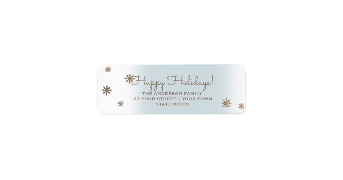 Gold Snowflakes. Holiday Return Address Labels | Zazzle