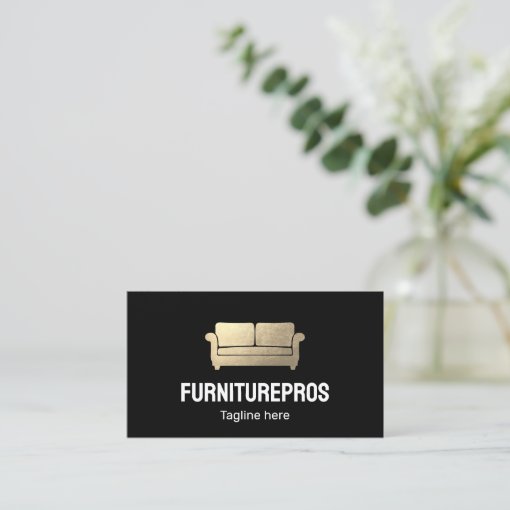 Gold Sofa | Furniture Business Card | Zazzle