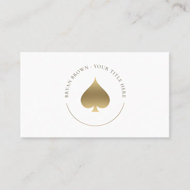 Gold Spade Symbol Logo Business Card | Zazzle