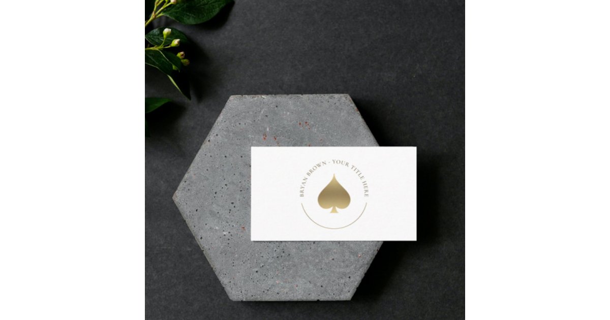 Gold Spade Symbol Logo Business Card | Zazzle