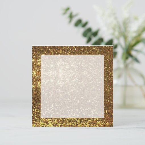 Gold sparkle background square invitation | Zazzle
