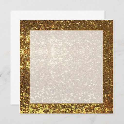Gold sparkle background square invitation | Zazzle