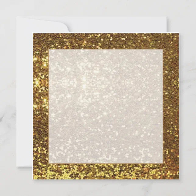 Gold sparkle background square invitation | Zazzle