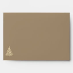 Gold Sparkle Christmas Tree Kraft Holiday Envelope | Zazzle
