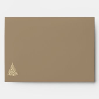 Gold Sparkle Christmas Tree Kraft Holiday Envelope | Zazzle