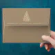 Gold Sparkle Christmas Tree Kraft Holiday Envelope | Zazzle