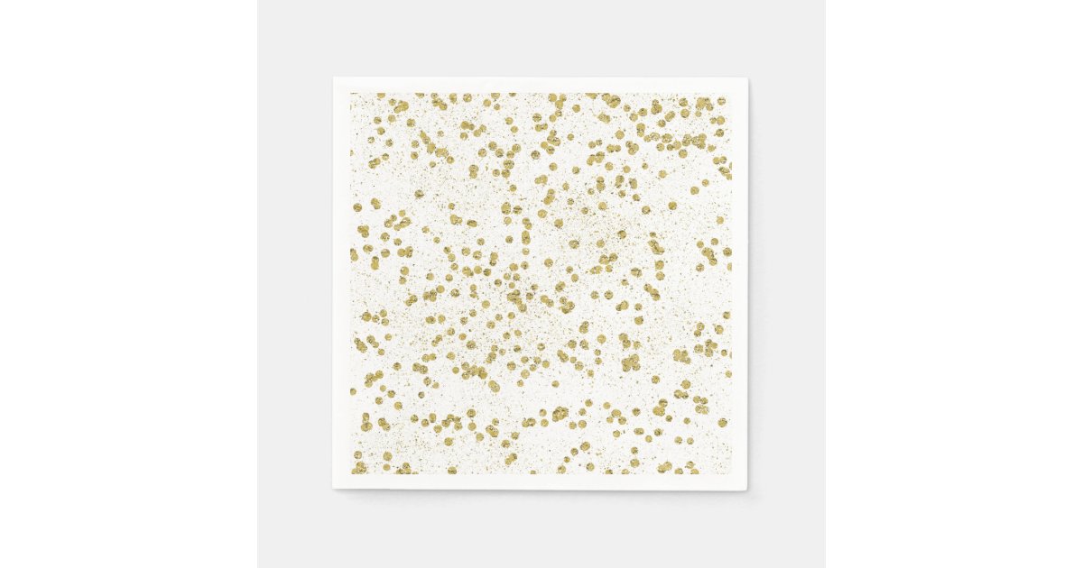 Gold Sparkle Confetti Dots Napkins | Zazzle