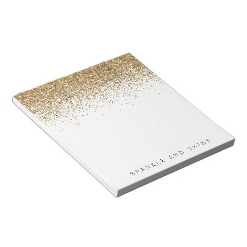 Gold Sparkle Faux Glitter Notepad | Zazzle