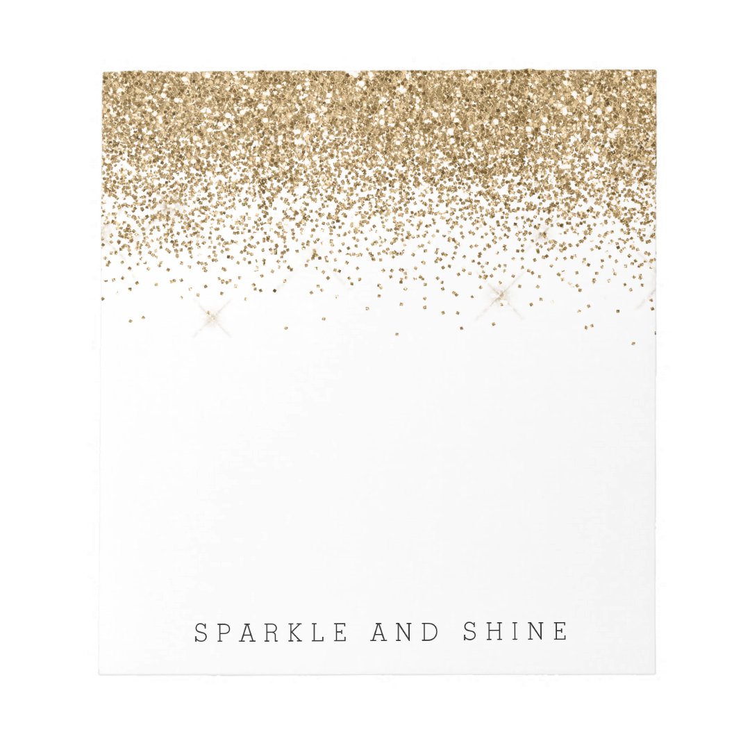 Gold Sparkle Faux Glitter Notepad | Zazzle