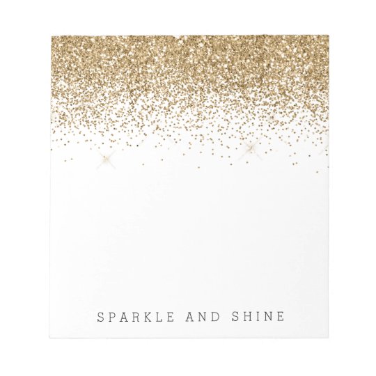 Gold Sparkle Faux Glitter Notepad | Zazzle.com