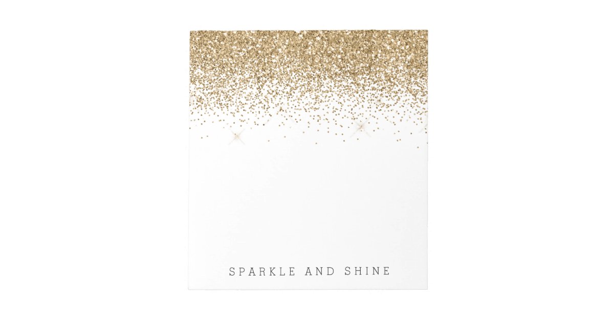 Gold Sparkle Faux Glitter Notepad | Zazzle