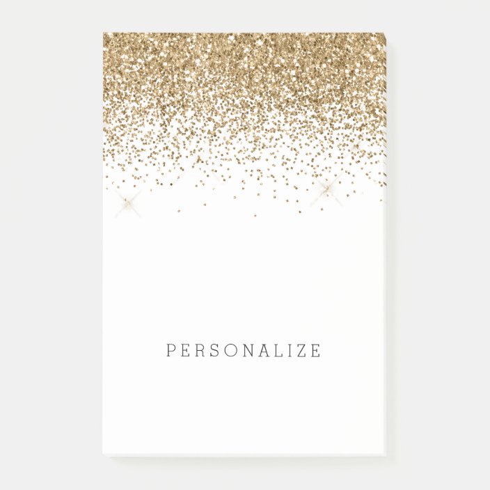 Gold Sparkle Faux Glitter Post-it Notes | Zazzle.com