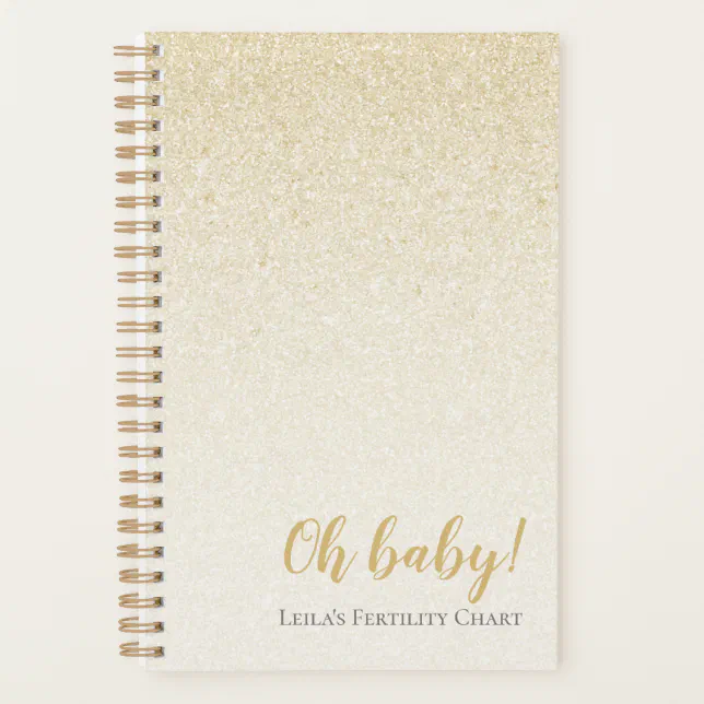 Gold Sparkle Fertility Chart Planner | Zazzle