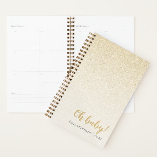 Gold Sparkle Fertility Chart Planner | Zazzle