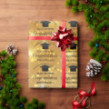 Gold Sparkle Graduation Elegant Custom Graduate Wrapping Paper | Zazzle