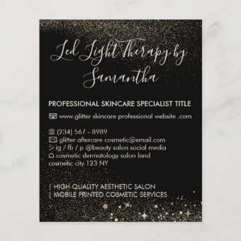 Gold Sparkle Led Light Therapy aftercare Budget Flyer | Zazzle