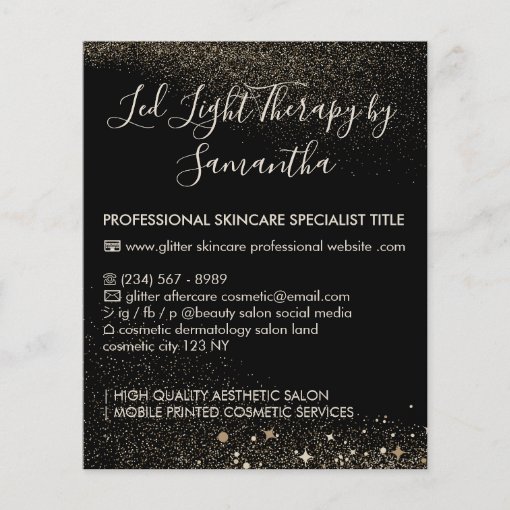 Gold Sparkle Led Light Therapy aftercare Budget Flyer | Zazzle