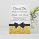 Gold Sparkle-look Bow Graduation Invitation | Zazzle