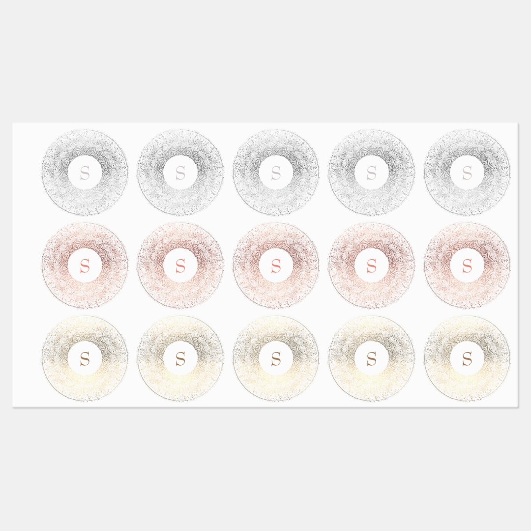 Gold Sparkle Monogram Labels | Zazzle