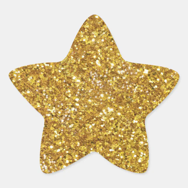Gold sparkling glitter pattern star sticker | Zazzle