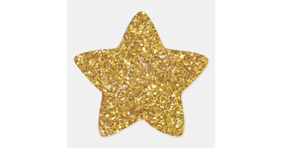 Gold sparkling glitter pattern star sticker | Zazzle