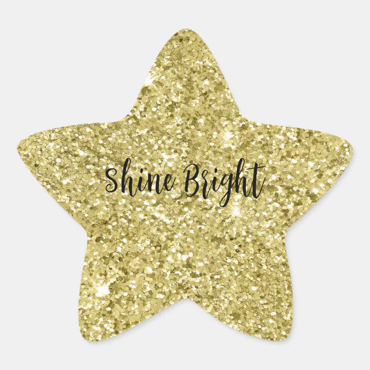Gold Sparkling Glitter Star Sticker | Zazzle