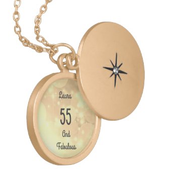 Gold sparkly 55th Birthday Gold Plated Necklace | Zazzle