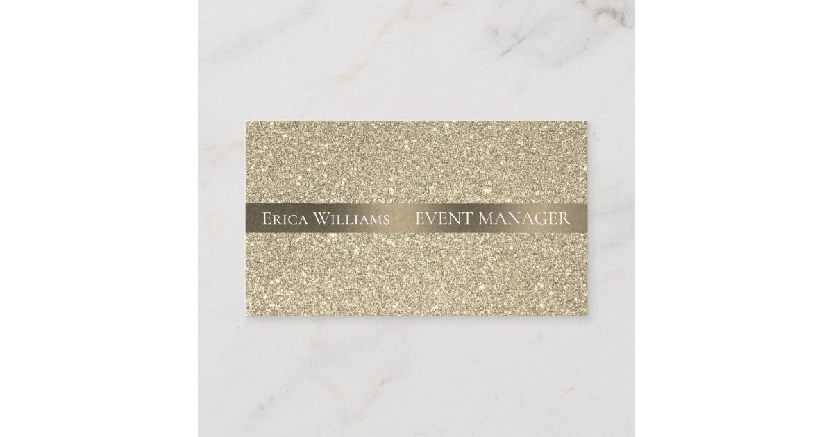 Gold sparkly glitter business card | Zazzle