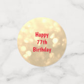 Gold sparkly Happy 77th Birthday balloon design Confetti | Zazzle