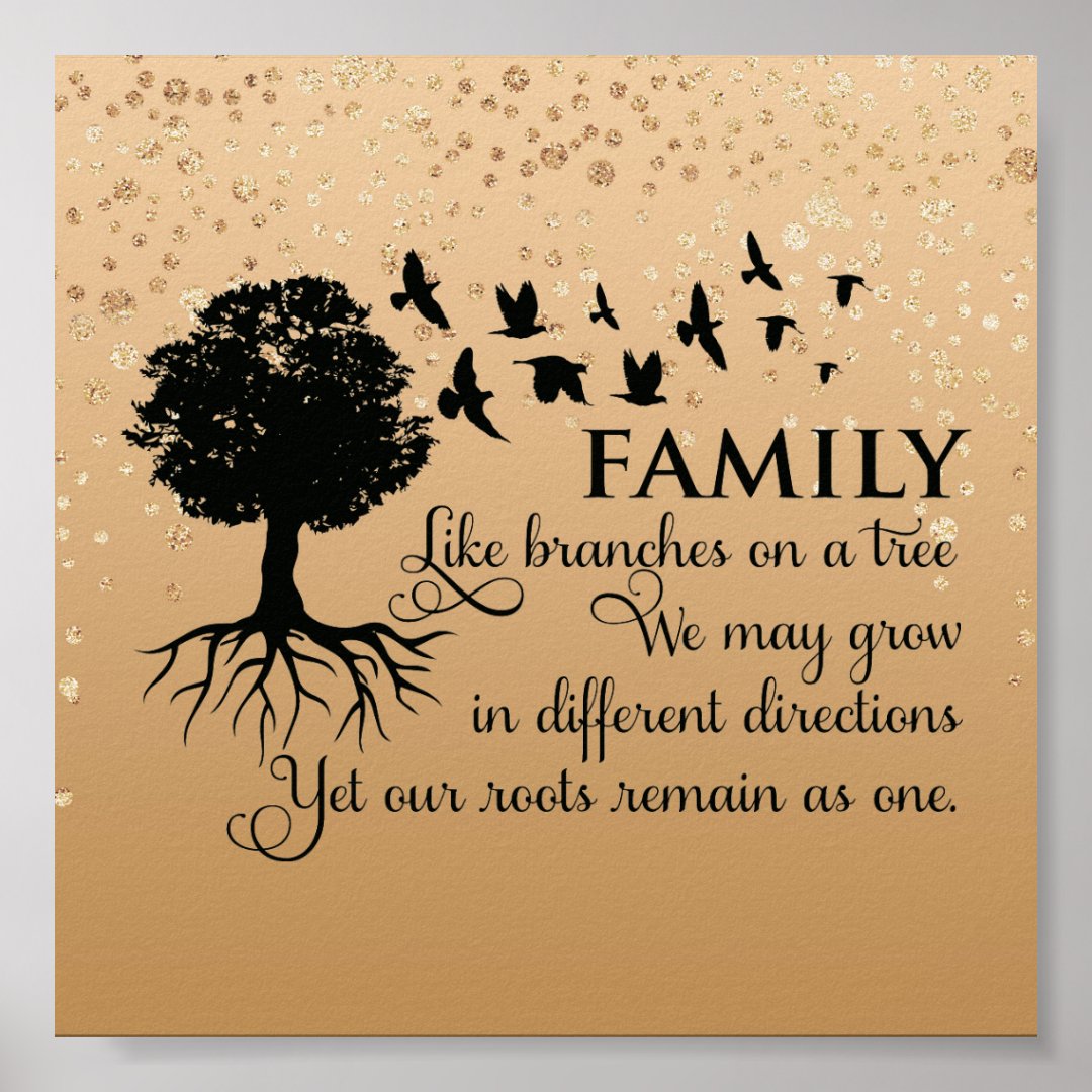 Gold Speckled Inspirational Family Quote Poster | Zazzle